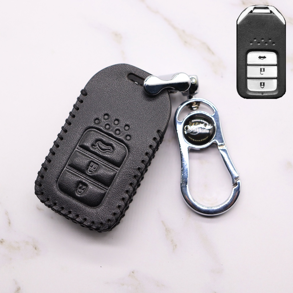 For Honda leather key cover holder smart key for HRV 2015- 2022 BRV ...