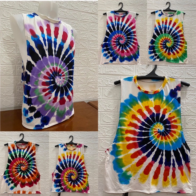 TieDye Moonlight Design Muscle Tees (Free Size Large) | Shopee Philippines