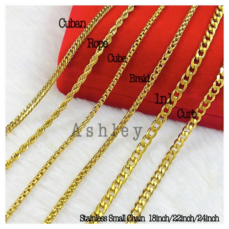 Stainless Chain 18/22/24inch GoldPlated NRope Cuban Curb Cube Braid 1n1 ...
