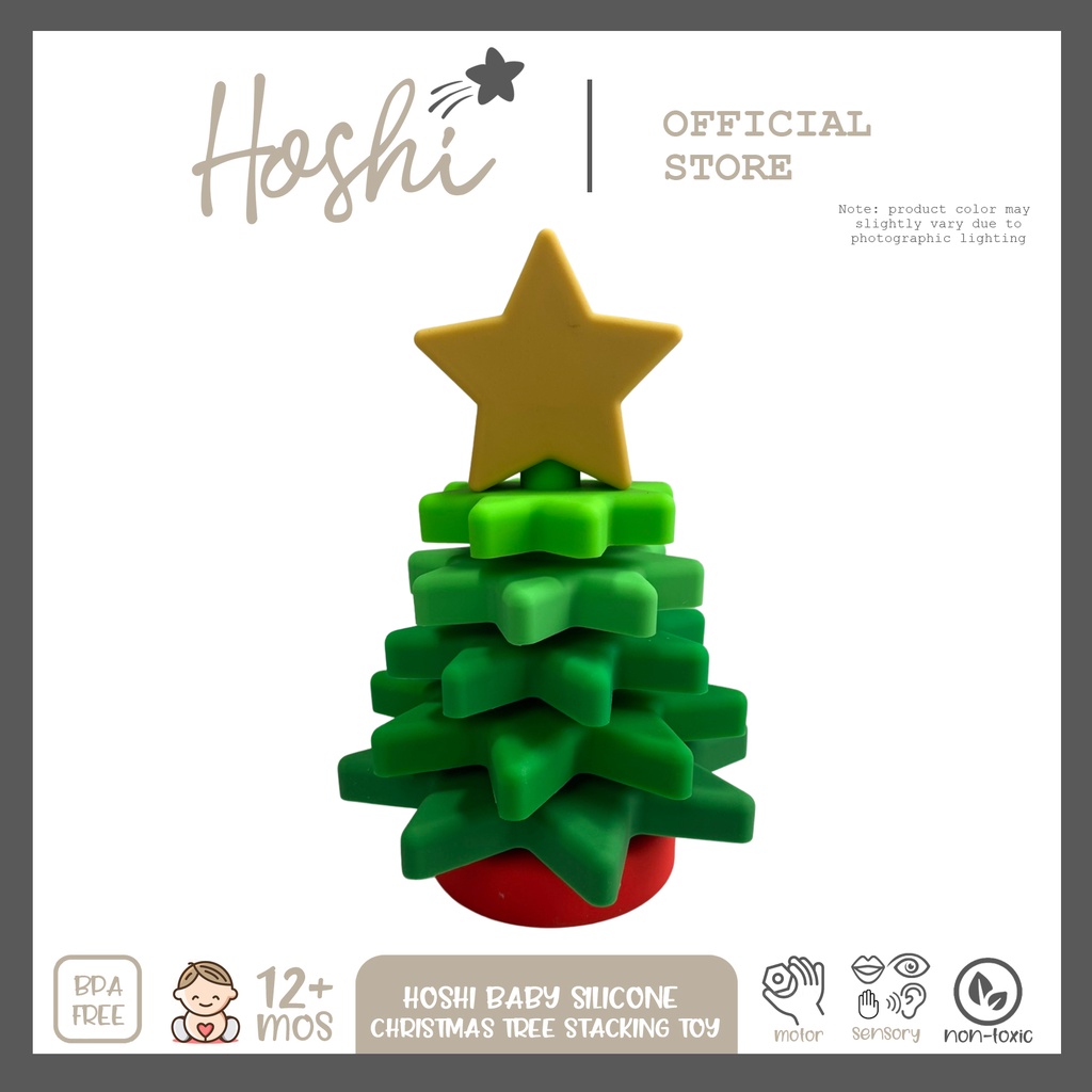 Hoshi Baby Silicone Christmas Tree Stacking Toy, Educational Montessori ...
