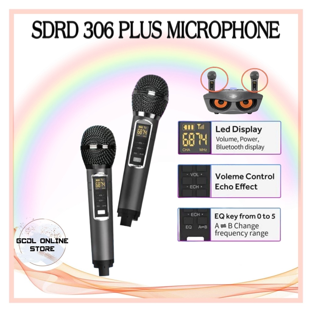 2pcs SDRD 306 plus wireless Microphone Stereo Speaker mic. | Shopee ...