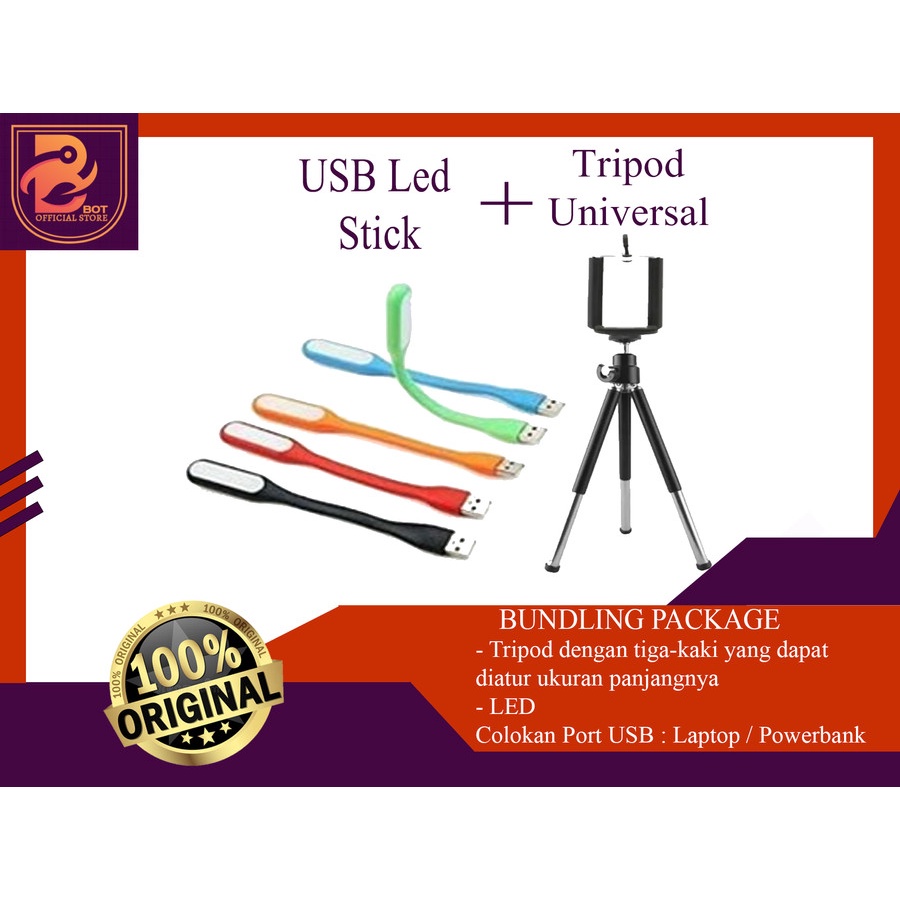 Universal Extendable Mini Mobile Tripod+USB LED Stick | Shopee Philippines
