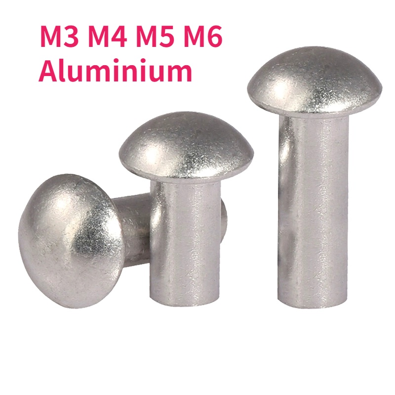 M3 M4 M5 M6 GB867 Half Round Head Aluminium Solid Rivets Self-plugging ...