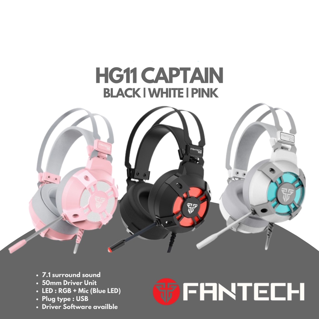 Fantech HG11 Captain White Space Edition True 7.1 surround sound gaming ...