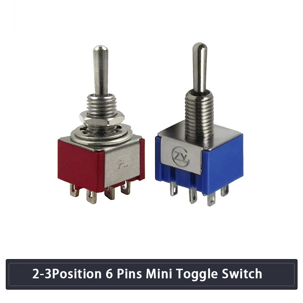 MIni 2 Way 3 Way Electric Guitar 6 Pin Toggle Switch Pickup ON-ON ON-OFF-ON AC 125V 6A Guitarra ...