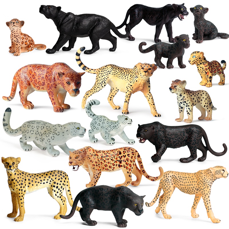 Wild Animals Savage Cheetah Model Action Figures Jaguar Panther Snow ...