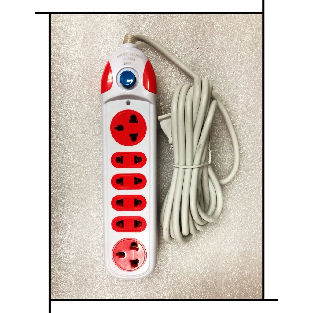 Six Socket Extension Lucky Light Cord Wire LL-318A 4 Meter | Shopee ...
