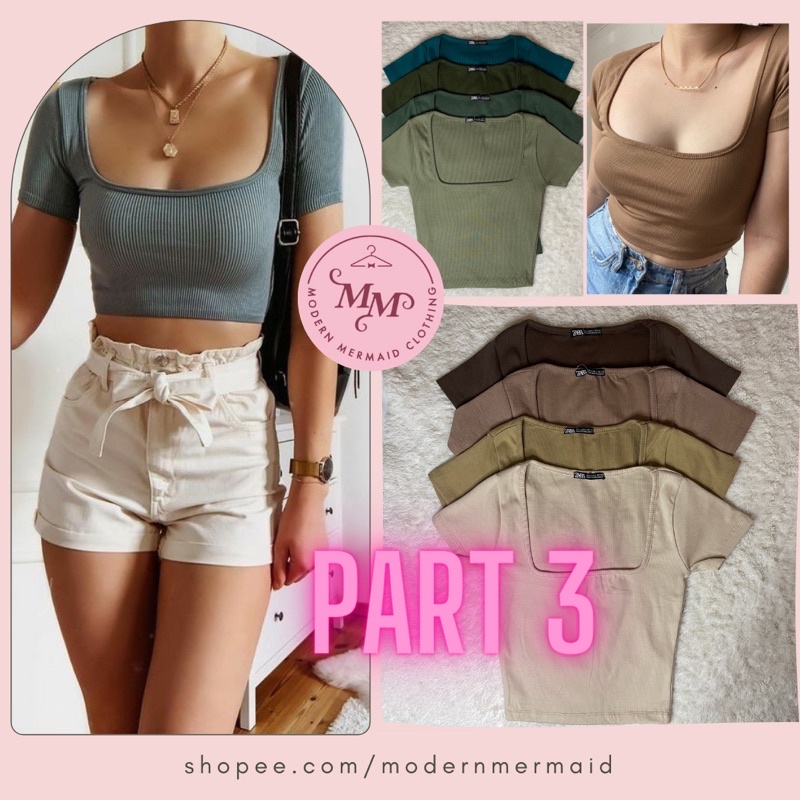 [SNS] Squareneck Semi-Crop Top PART 3 (THICK RIBBED Fabric and With Tag ...
