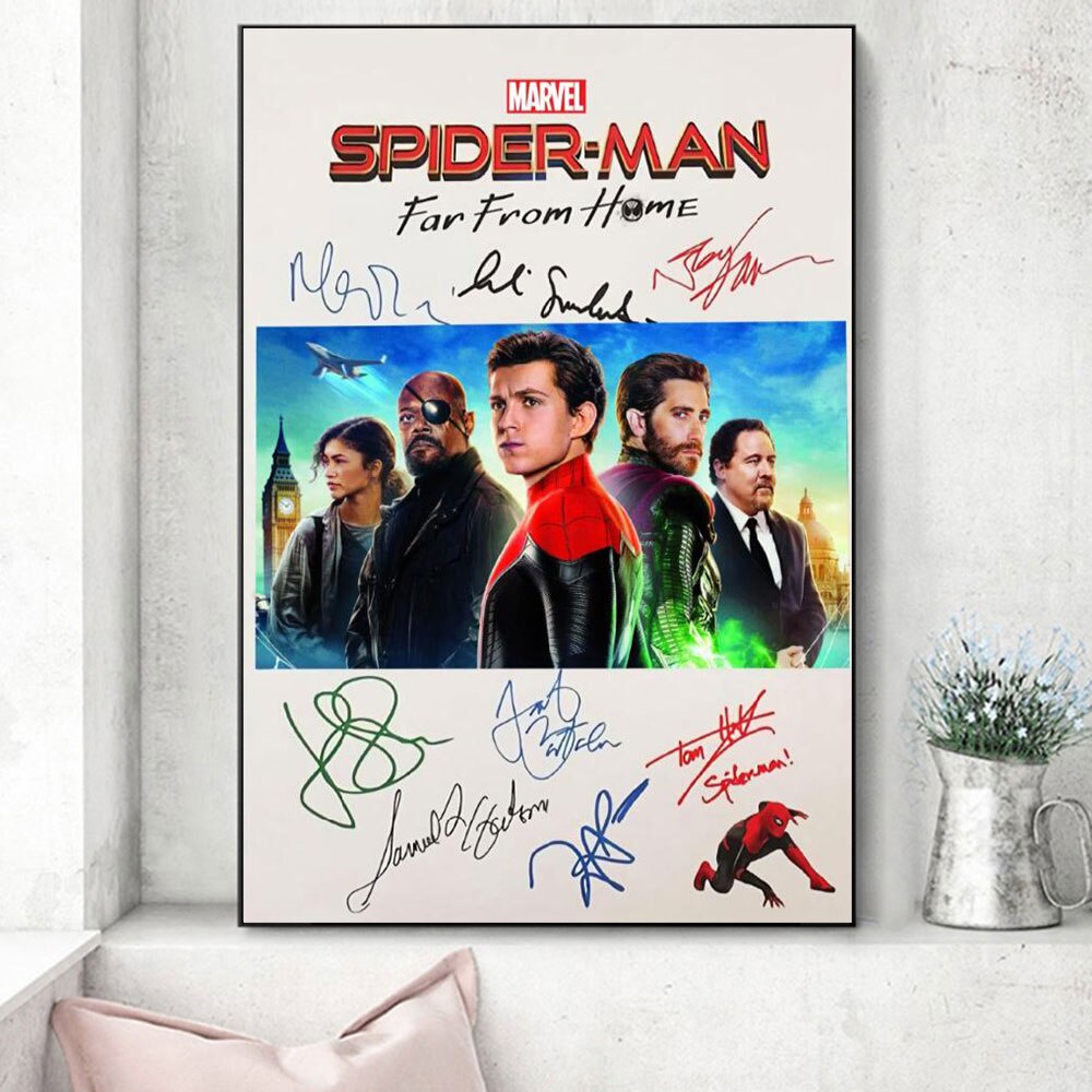 Marvel Avenger Spider Man Picture Far From Home Autograph Poster ...