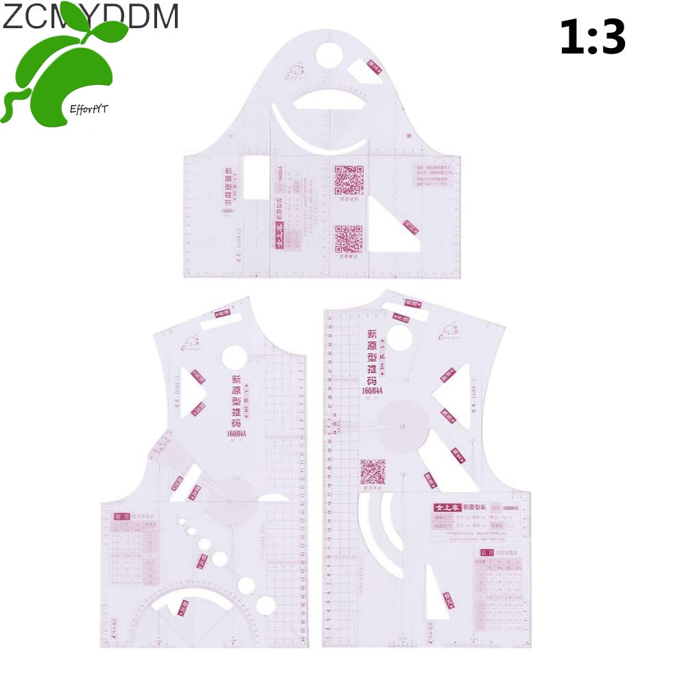 AZJ ZCMYDDM 3PCS/Set 1:3 Fashion Design Ruler Drawing Templete Garment ...