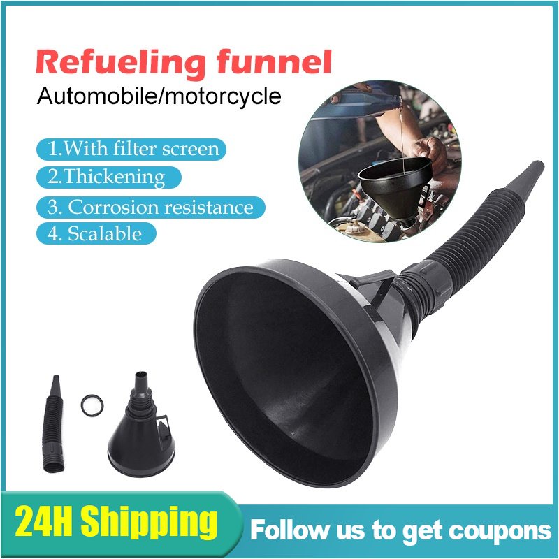 Oiler Filter Funnel Car Repair Tool Wide Mouth Fuel Funnel Flexible ...