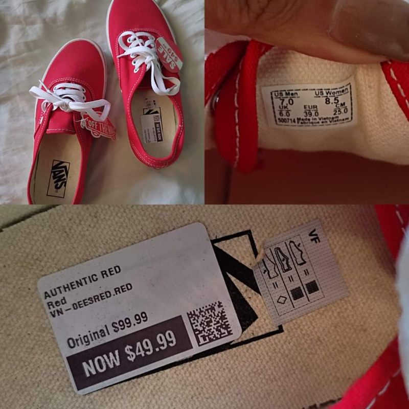 VANS AUTHENTIC RED (No Box) | Shopee Philippines