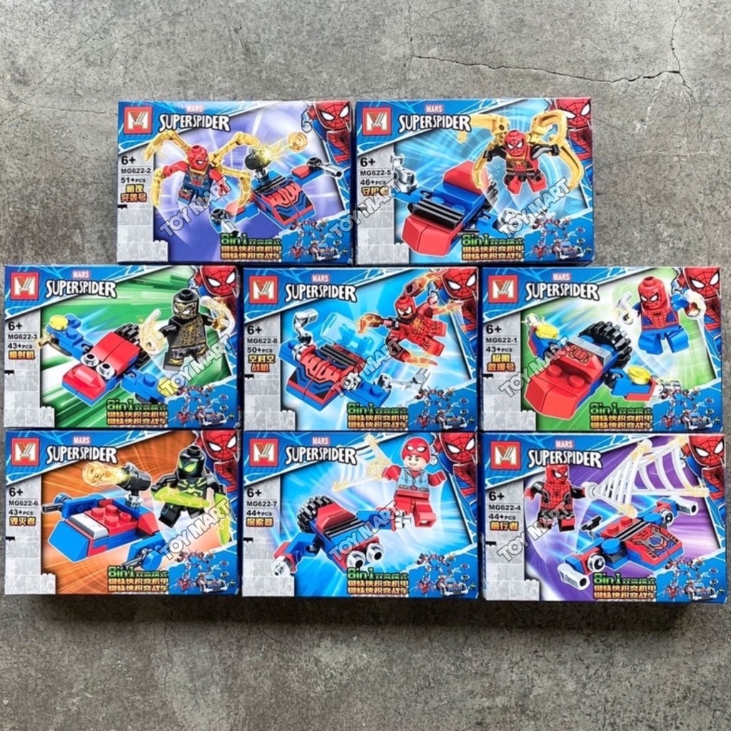 8/BOX Spider Hero DIY Minifigures Building Block Collectible lego ...