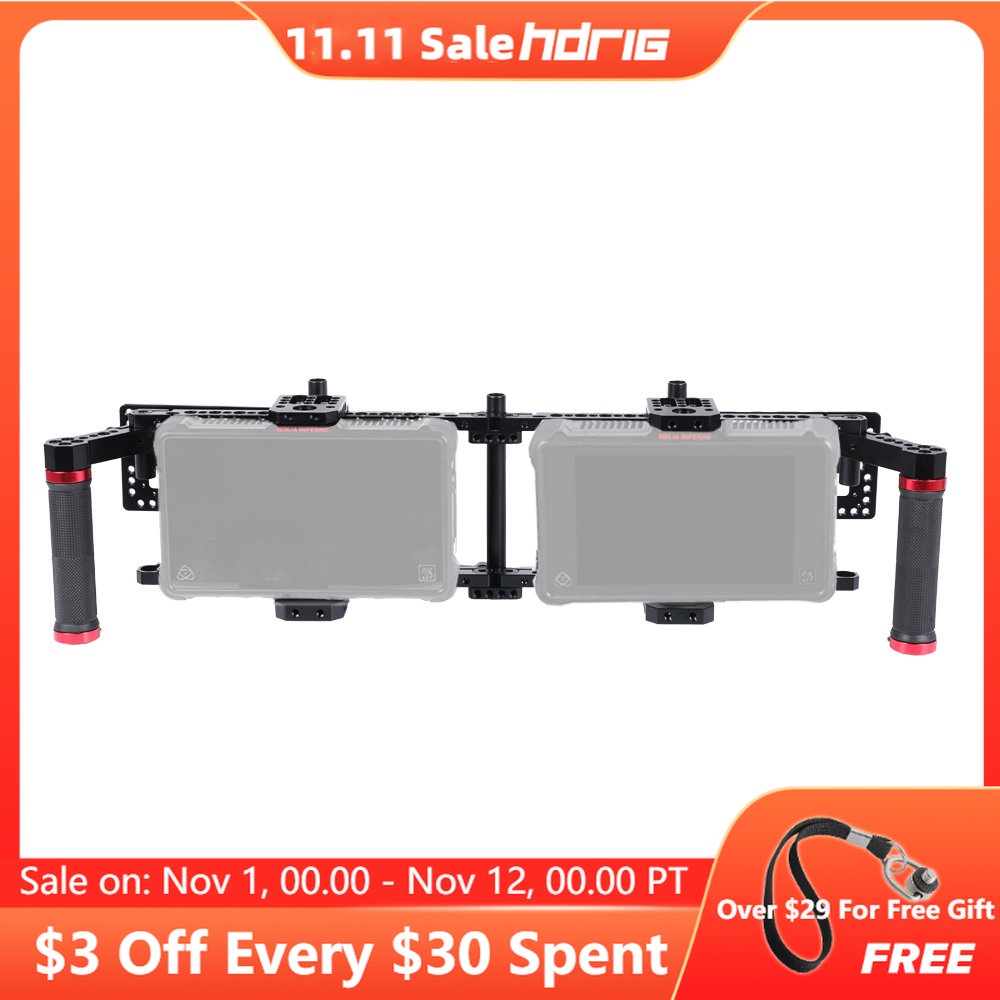 HDRIG Double Adjustable 7inch Director's Monitor Cage Rigs With Dual ...