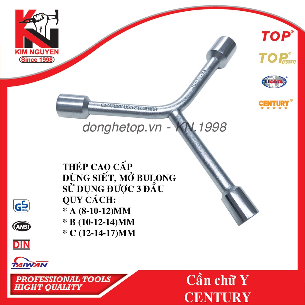 Century 3-head Y-shaped bolt tightener (10mm*12mm*14mm) | Shopee ...