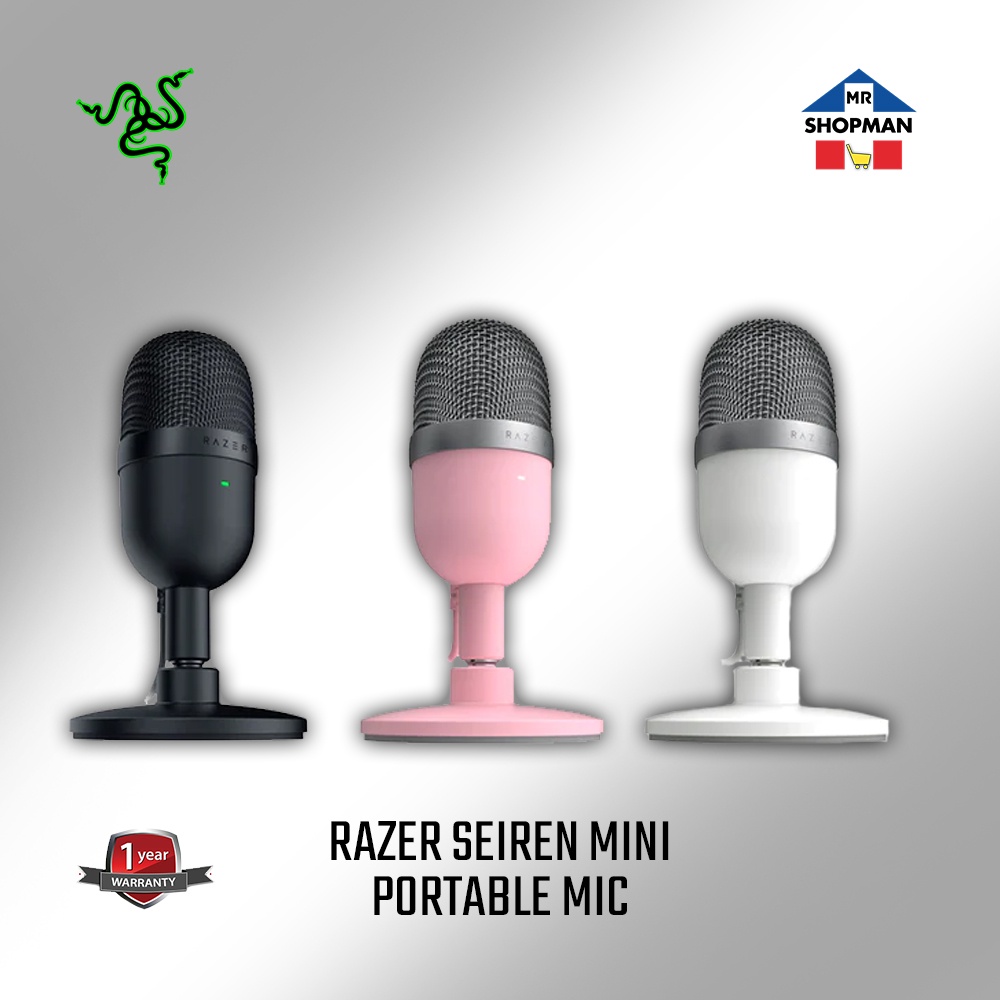 Razer Seiren Mini Black / White Ultra Compact Siren Microphone Mic ...