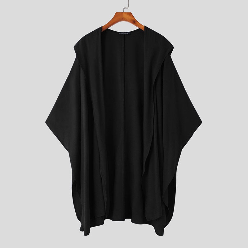 INCERUN Mens Chinese Vintage Cape Poncho Cloaks Baggy Hooded Casual ...