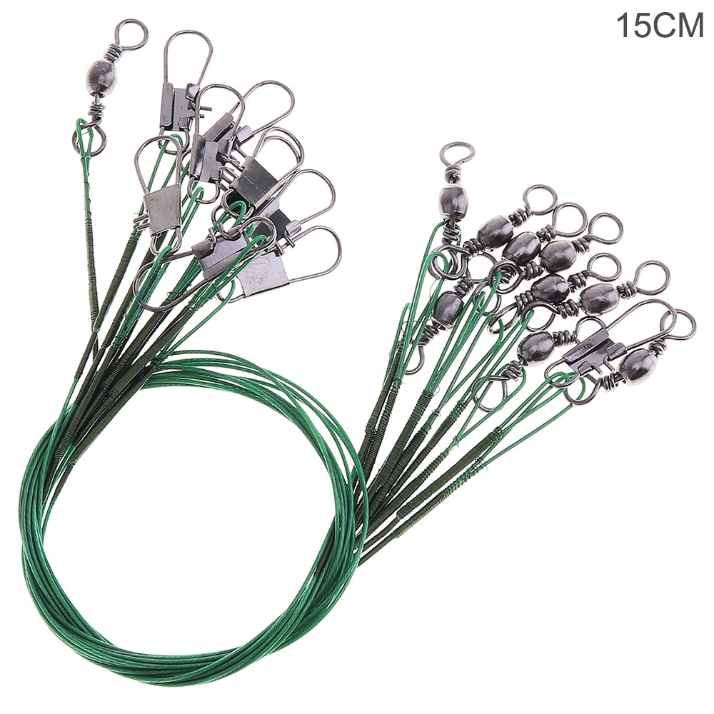 20pcs 15cm Stainless Steel Anti-bite Fishing Lure Trace Wire Line Rope ...
