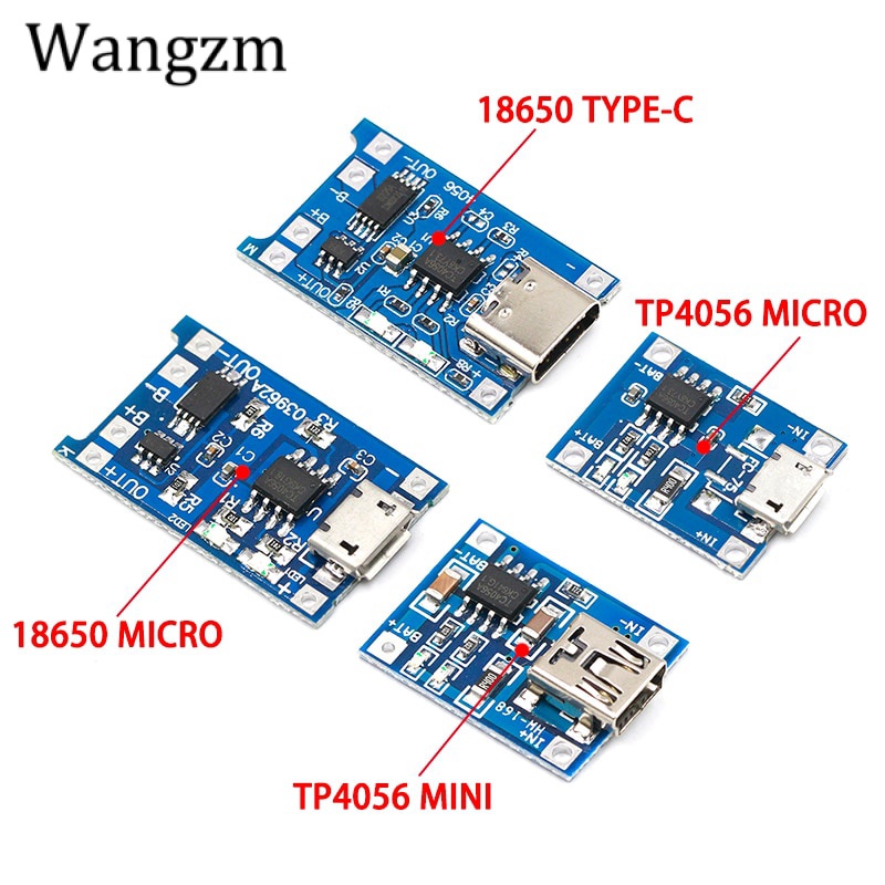 Type-c / Micro USB 5V 1A TP4056 Lithium battery charger module with ...