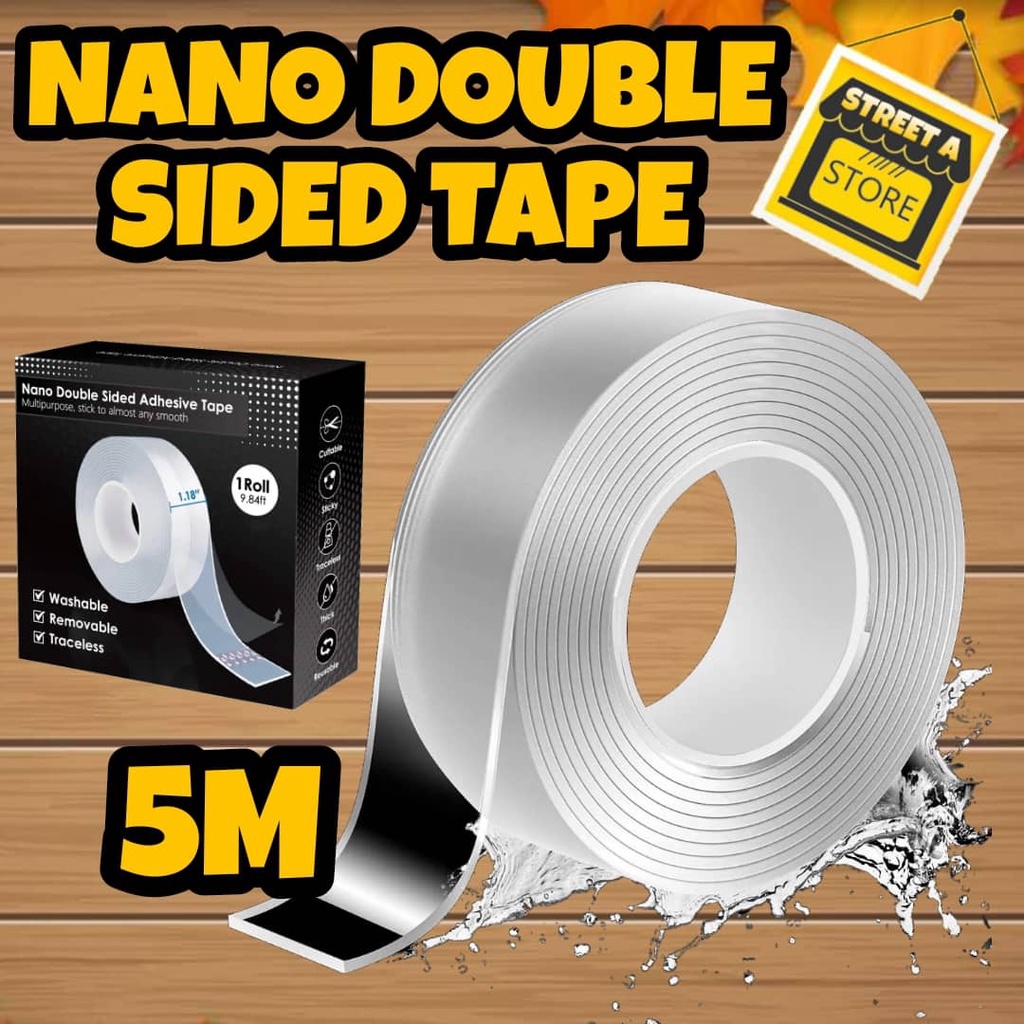 5M Clear Multifunction Nano Tape Strongly Sticky Double-Sided Adhesive ...
