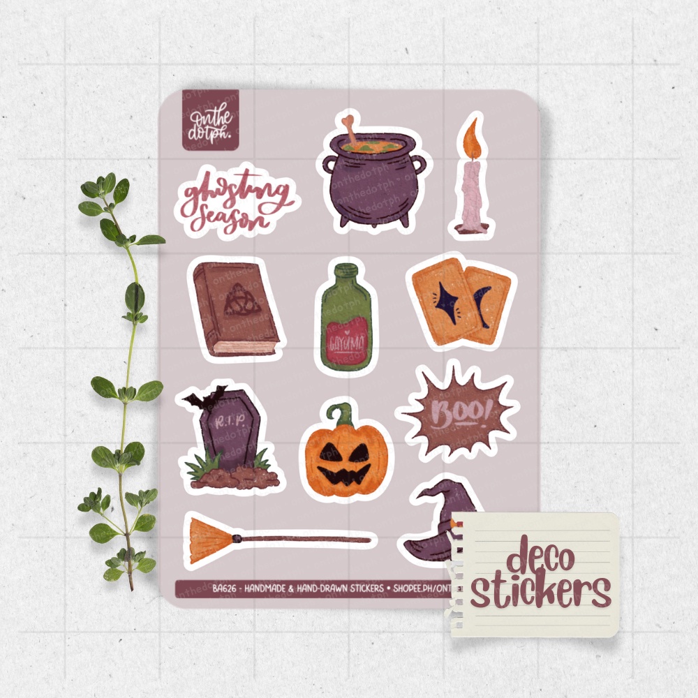 ghosting season halloween sticker sheet • decorative for journals ...