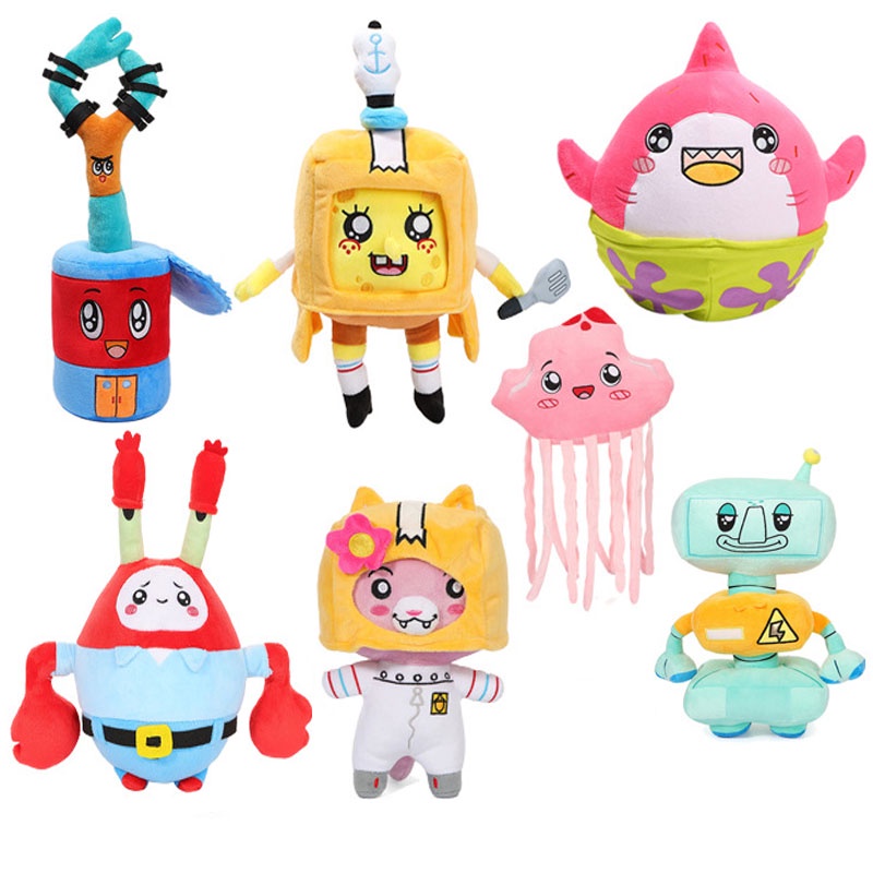 Lankybox & SpongeBob SquarePants Plush Doll Crab Boss Squidward Stuffed ...