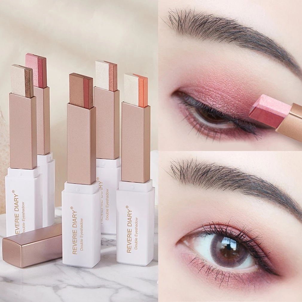 Gradient two-tone eyeshadow stick Waterproof and sweat-proof Not easy ...
