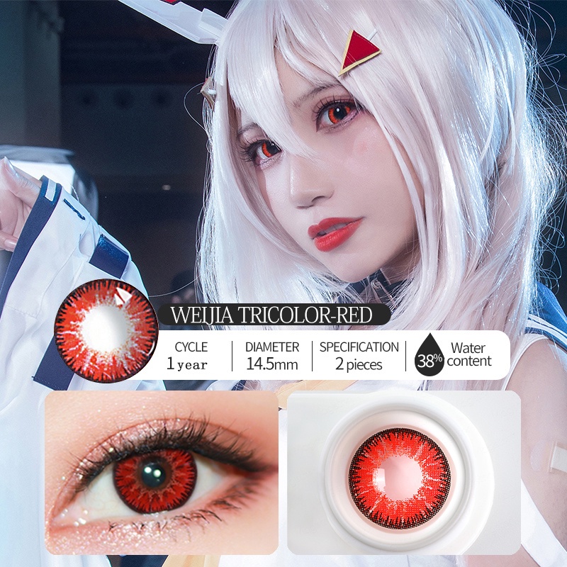 (-1.00 to -8.00) Myopia 2pcs/1pair Cosplay Colored Contact Lenses ...