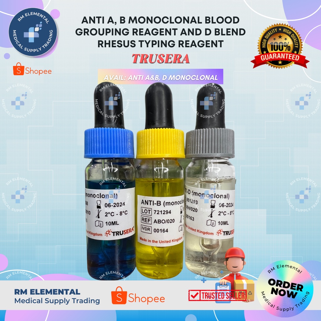 (Trusera) Anti-A, B MONOCLONAL & D BLEND RHESUS | Shopee Philippines