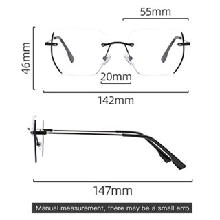Rimless Photochromic Eyeglasses Anti Radiation For Women Men Frameless ...