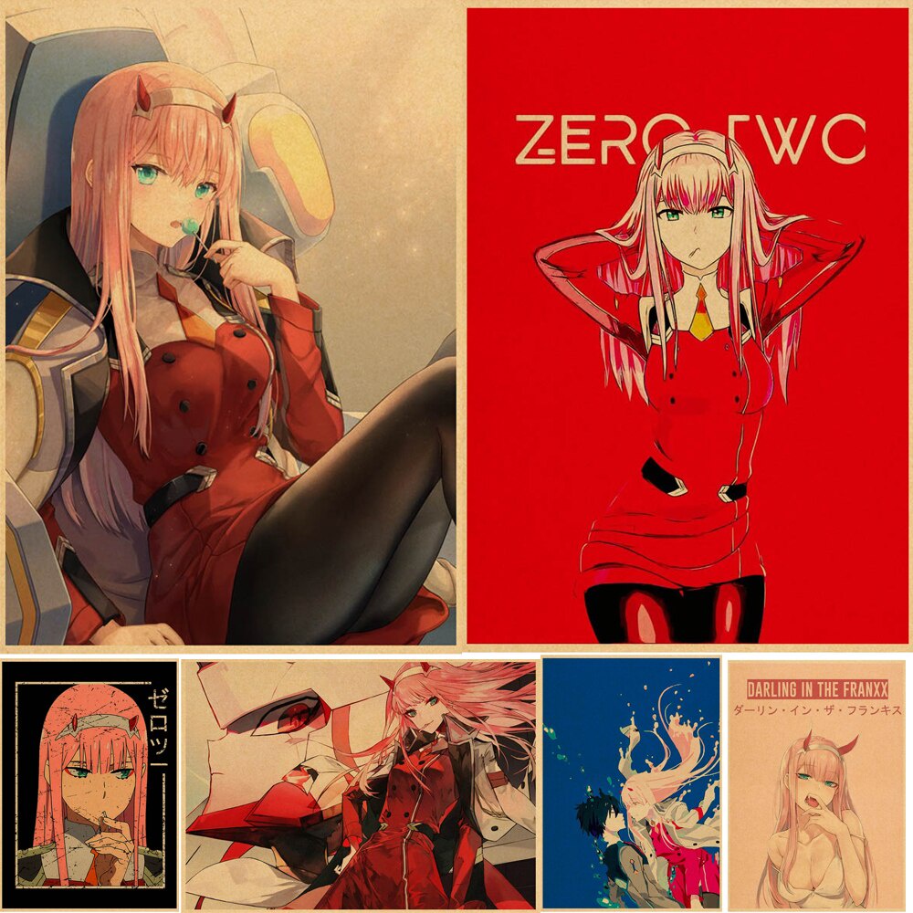 DARLING In The FRANXX Anime Poster Japanese Cartoon Comic Kraft Retro ...