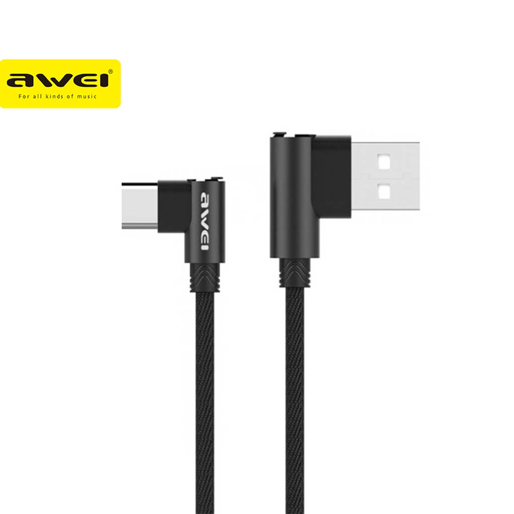 Awei CL-35 1500mm 2.4A Type-C Fast Charging L-Type Data Transfer/Sync ...