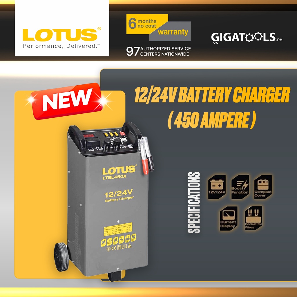 *NEW* Lotus LTBL450X 12V/24V Battery Charger ( 450 Ampere ) | Shopee ...