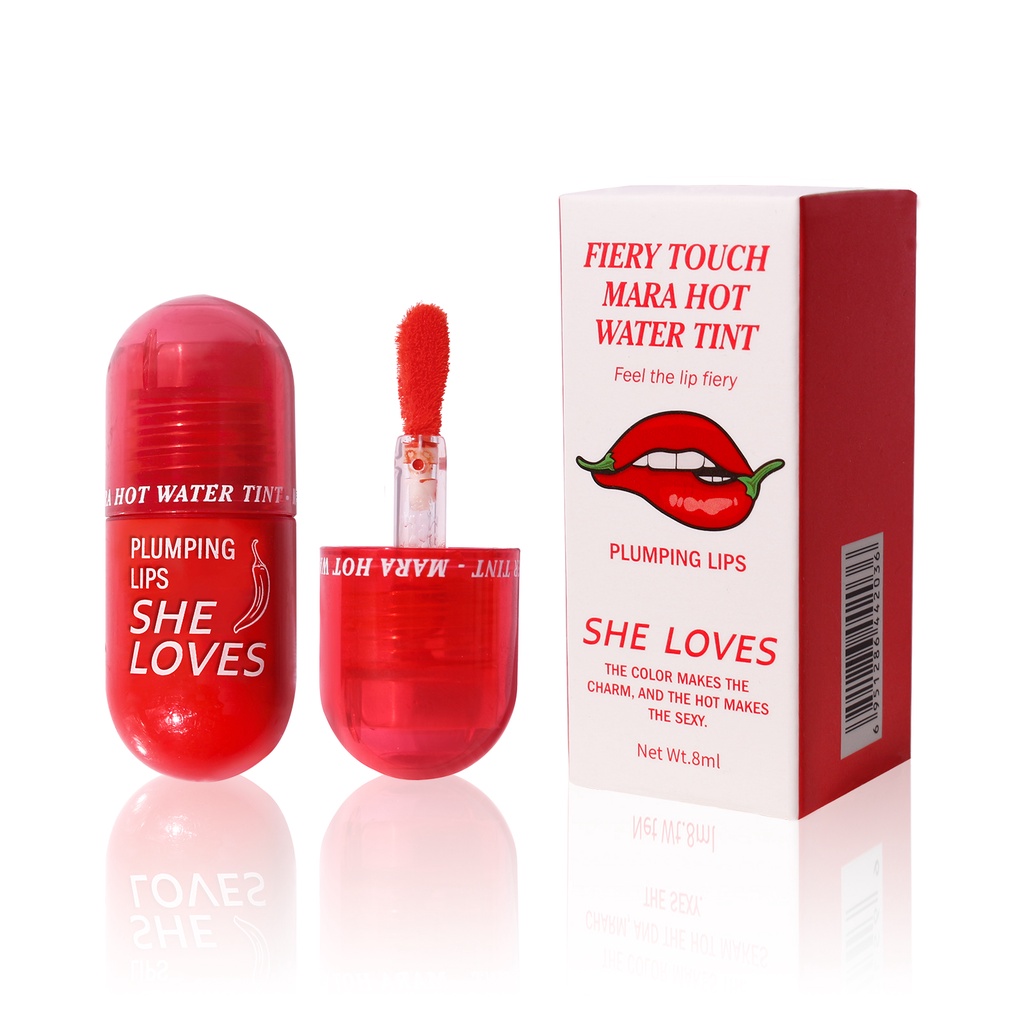 6 Colors Lip Plumper Lip Gloss Fuller Hydrated Lips Chili Mint Enhancer Water Gloss Sexy Lips ...