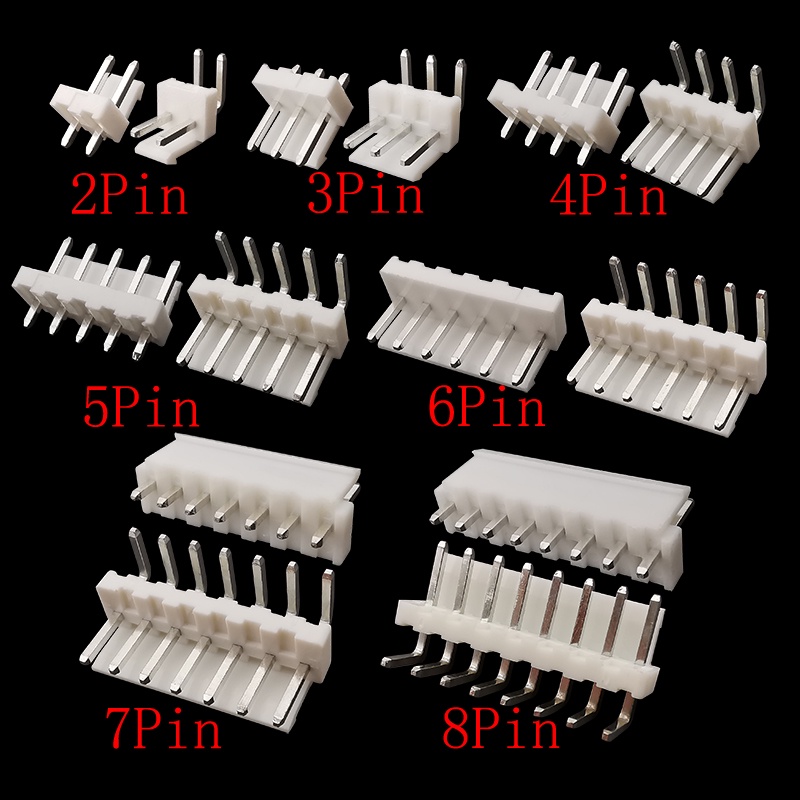 20Pcs VH 3.96mm 2P 3P 4P 5P 6P 7P 8 Pin Male Plug Straight Pin / Right Angle Header Terminal VH3 ...