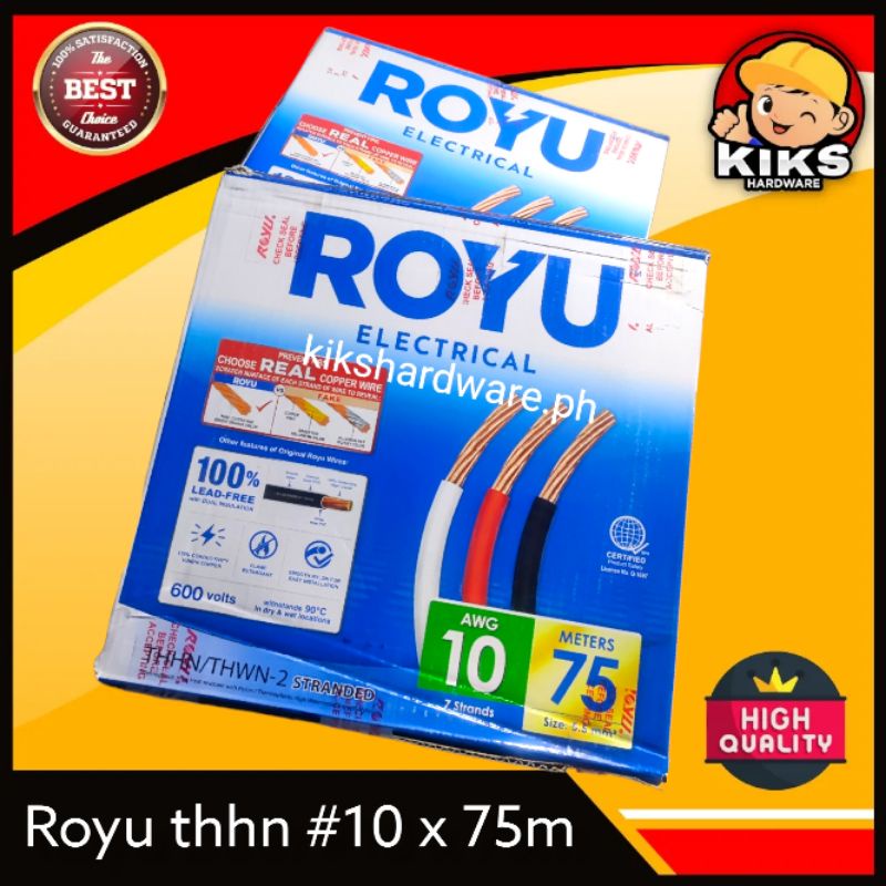 Royu thhn wire #10 x 75meters 10 AWG Real Copper Wire Lead Free ...