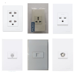 ROYU Wide Series Duplex, Aircon, TV & Telephone Outlet w/ Ground (Flat ...