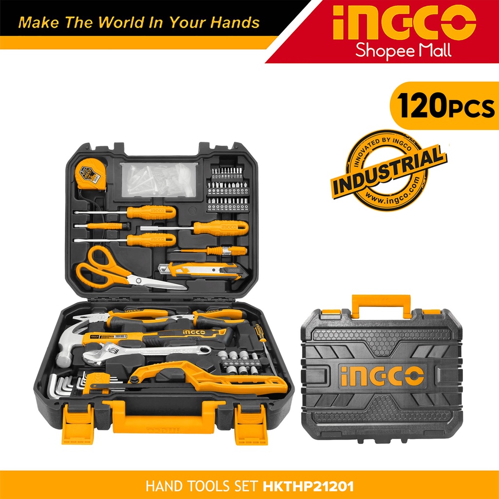 Ingco 120pcs Hand Tool Set wit Case DIY Tools HKTHP21201 IHT | Shopee ...