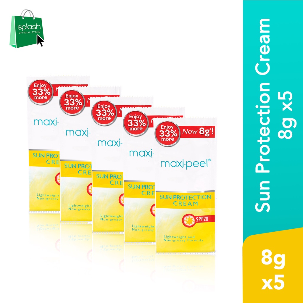 Maxi-Peel Sun Protection Face Cream - Sunscreen SPF20 8g Set of 5 ...