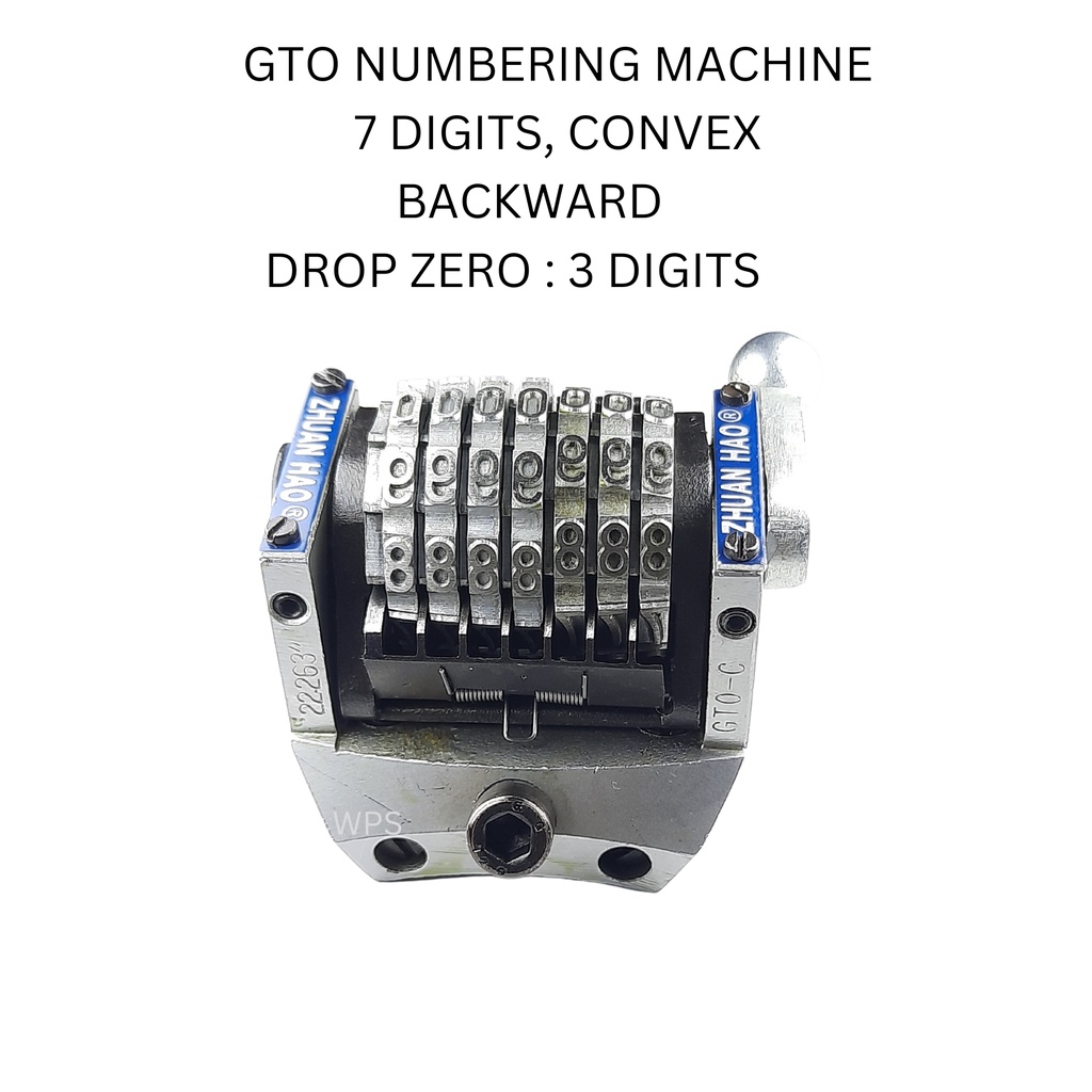 GTO NUMBERING MACHINE (7 DIGITS) CONVEX BRAND : ZHUAN HAO | Shopee ...