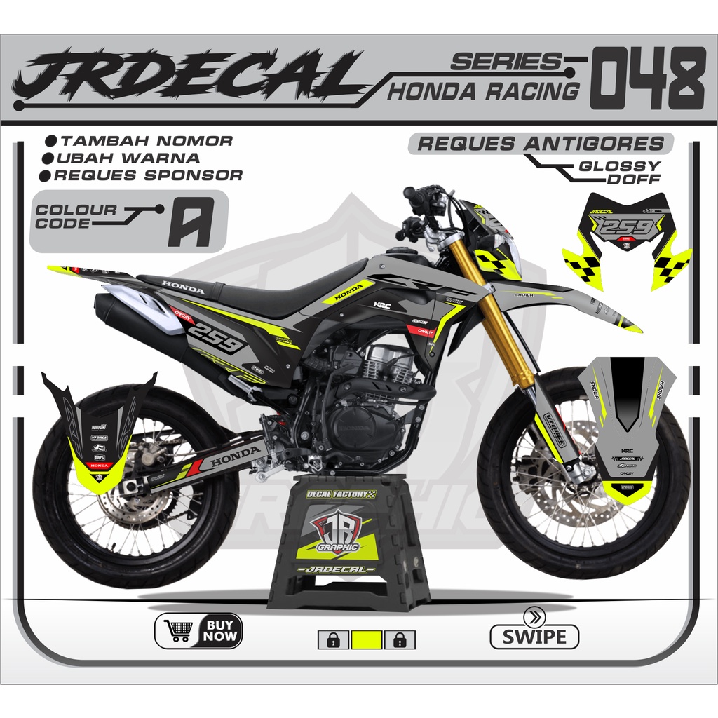 LATEST COOL BLACK CRF STICKER DECAL - CRF SUPERMOTO STICKER - CUSTOM ...
