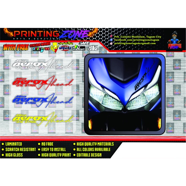 Aerox One stage Ahead Signature Yamaha Mio Cut-out Sticker Decals ...