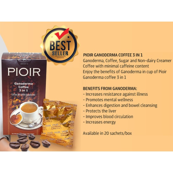 PIOIR GANODERMA COFFEE 3-IN-1 | Shopee Philippines