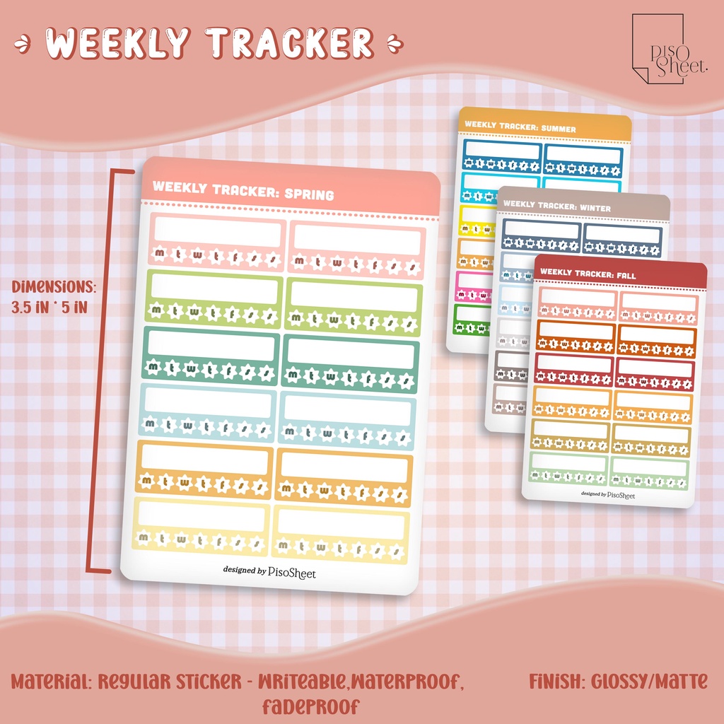 Bullet Journal Weekly Tracker Sticker Sheet | Pisosheet | Shopee ...