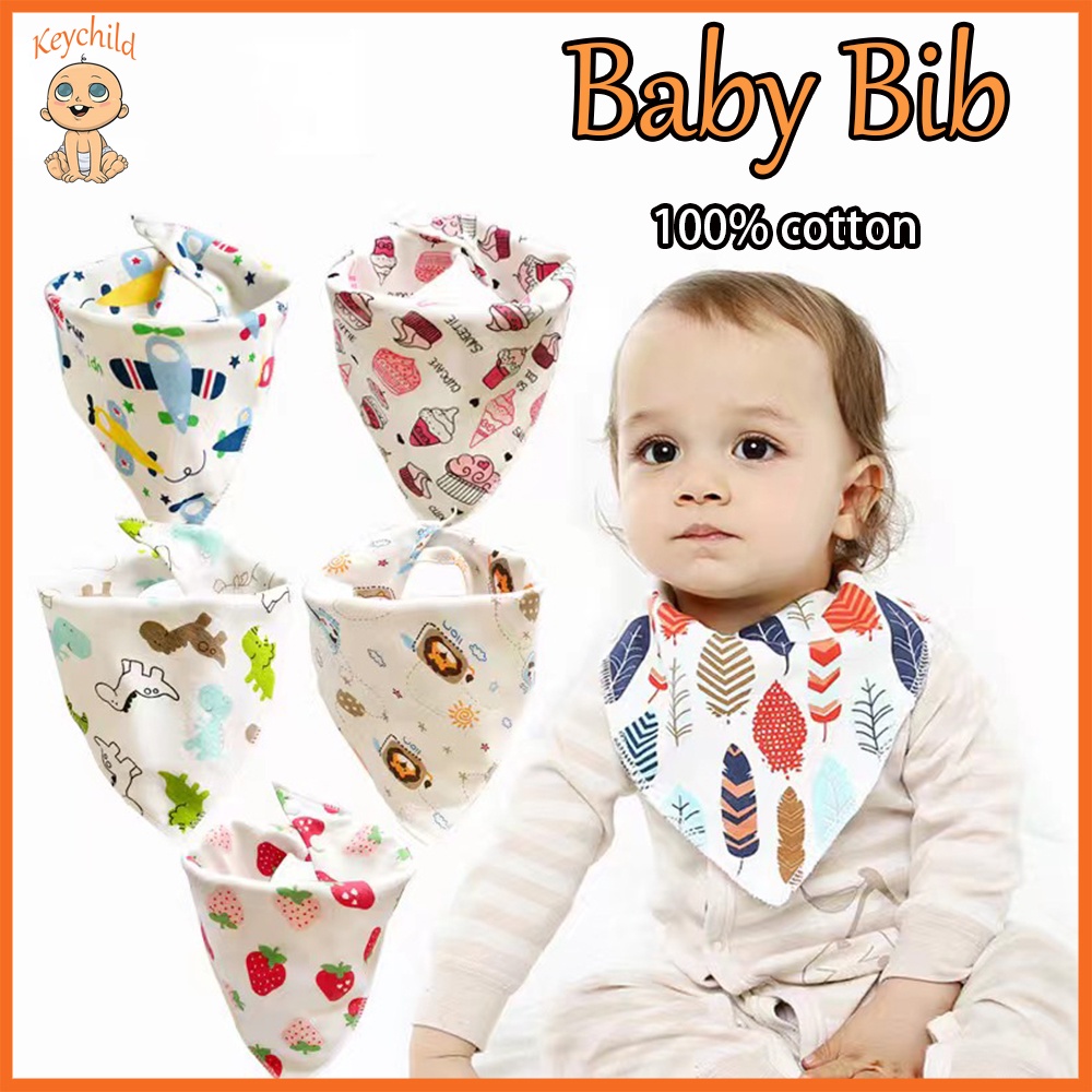 【COD】Baby Bib Waterproof Triangle Cotton Cartoon Bibs Newborn Bibs ...