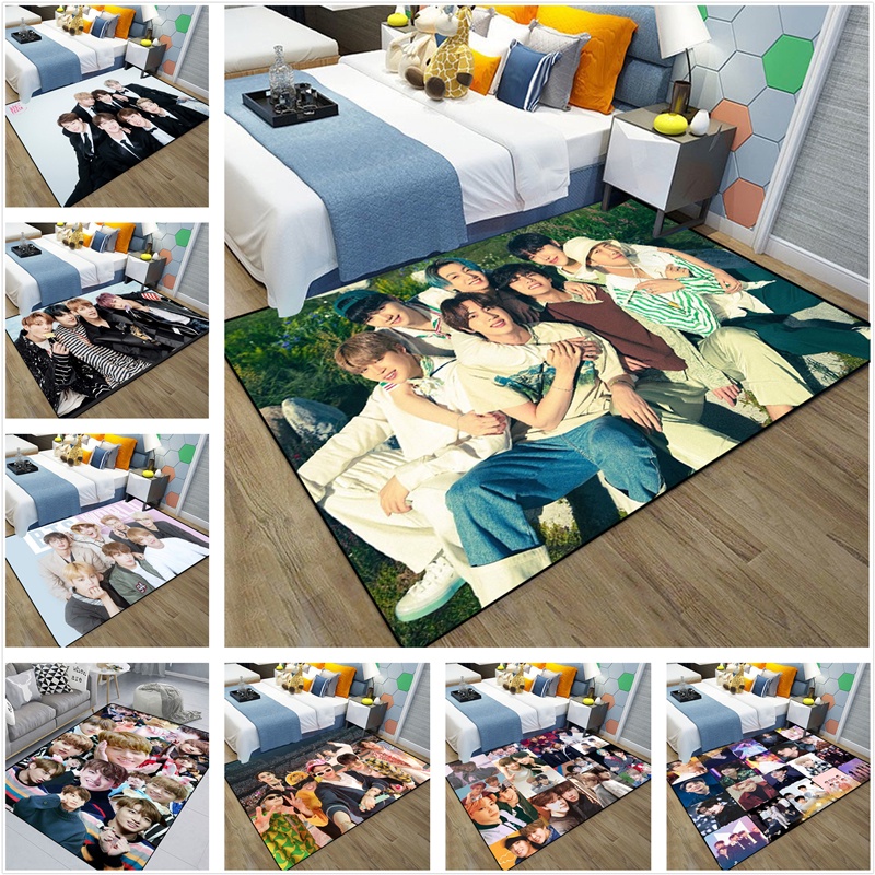bts Male Star Carpet Group Bedroom Bedside Sofa Floor Mat Entry Door ...