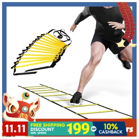 Agility Ladder, 23ft (7M) 14 Rung Speed Training Exercise Ladders for ...