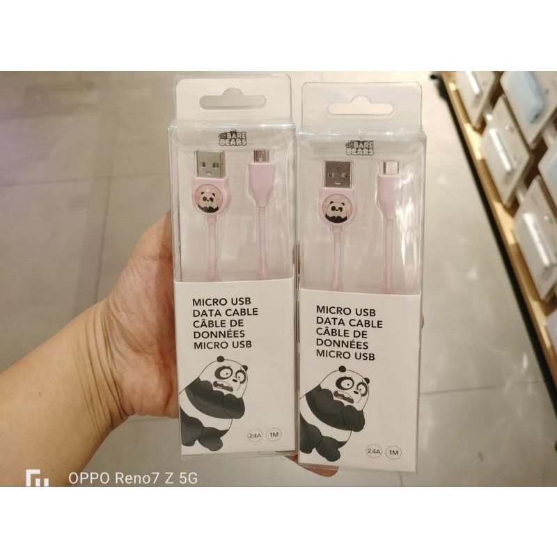 Miniso We Bare Bears Micro USB Data Cable | Shopee Philippines
