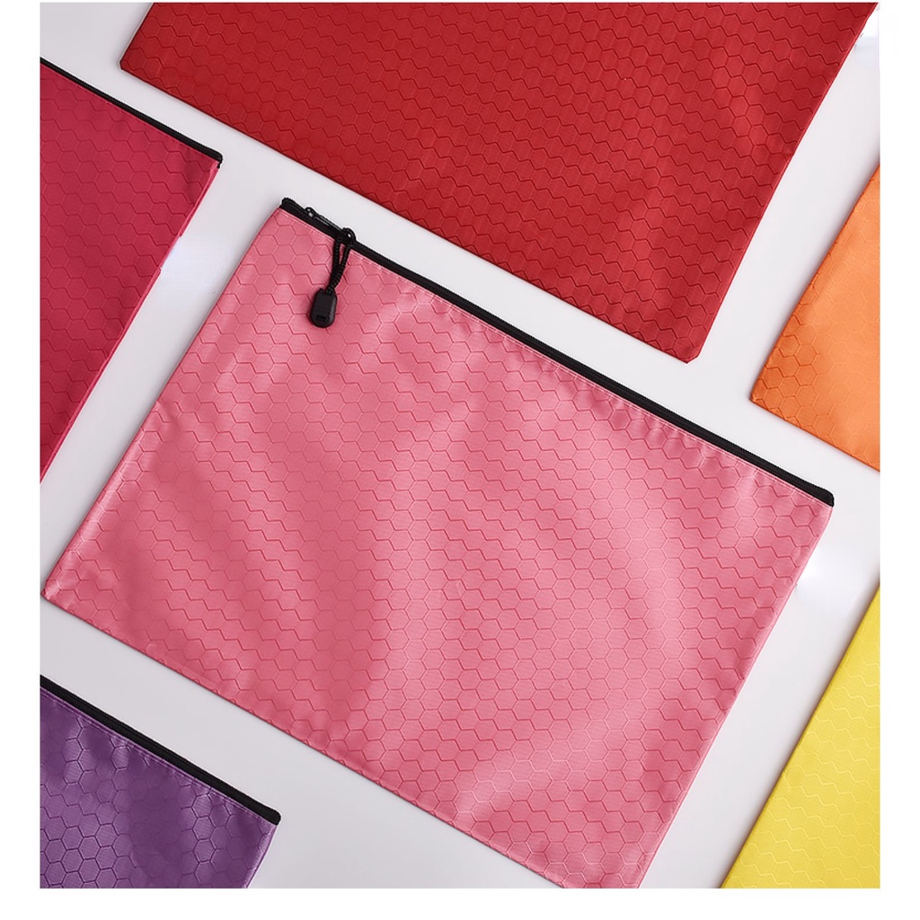 A5 Mesh Zipper Document Bag Waterproof Macaroon Zip School Office ...