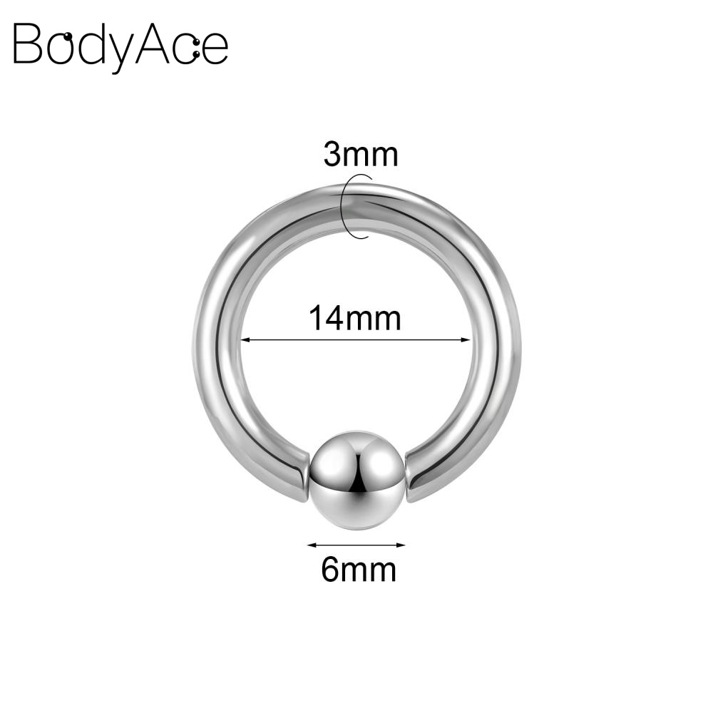 Bodyace 1 PC Big Gauge Stainelss Steel Horseshoe Nose Ring Septum ...